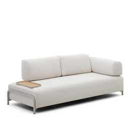 Pharao24.de Sofa mit Tablett aus Chenillegewebe Vierfu&szlig;gestell aus Metall