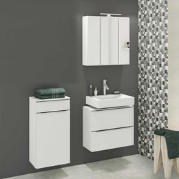 Pharao24.de Design Badezimmer Set in Wei&szlig; 100 cm breit (dreiteilig)