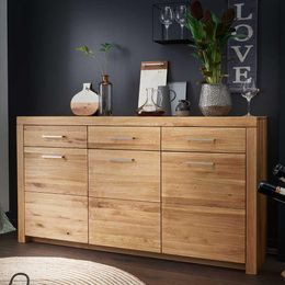 Pharao24.de Gro&szlig;es Sideboard aus Wildeiche Massivholz 3 T&uuml;ren 3 Schubladen 170x92x45 cm Pharao24