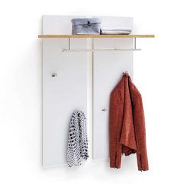 Pharao24.de H&auml;ngegarderobe in Wei&szlig; und Wildeiche Optik modern