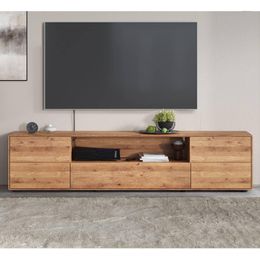 Pharao24.de TV Board Fernsehschrank aus Massivholz in Wildeichefarben