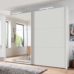 Pharao24.de Schwebet&uuml;renkleiderschrank in Wei&szlig; Spiegelt&uuml;r