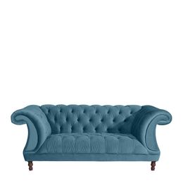 Pharao24.de Wohnzimmer Sofa 2-Sitzer in Petrol Samtvelours 200 cm breit