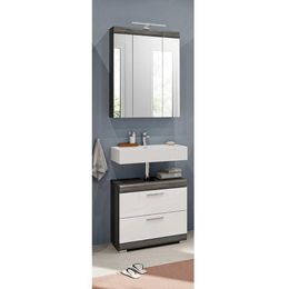Pharao24.de Gaste WC Badm&ouml;bel Set 60 cm breit Spiegelschrank (zweiteilig)