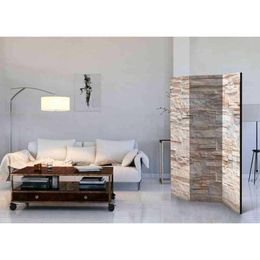 Pharao24.de Spanische Wand mit Steinwand Muster Beige