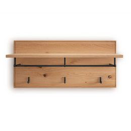 Pharao24.de Wandgarderobe H&auml;ngegarderobe aus Asteiche Massivholz mit Hutablage aus Holz