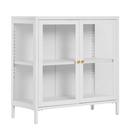 Pharao24.de Wohnzimmerschrank Vitrine Stauraum mit Glast&uuml;ren 80 cm hoch