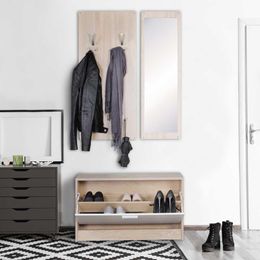 Pharao24.de Dielenm&ouml;belset modern in Sonoma-Eiche und Weiss 80 cm breit (dreiteilig)