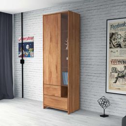 Pharao24.de Standvitrine aus Kernbuche Massivholz 190 cm hoch