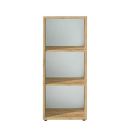 Pharao24.de Ordnerregal in Wei&szlig; und Wildeiche Optik 50 cm breit