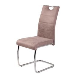Pharao24.de Schwingstuhl in Beige Vintage Microfaser (4er Set)