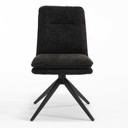 Pharao24.de Moderne Esszimmer St&uuml;hle in Anthrazit Gestell aus Metall (2er Set)