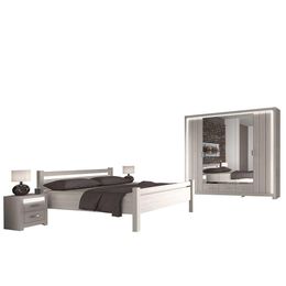 Pharao24.de Komplett Schlafzimmerset in Wei&szlig; 180x200 cm Bett (vierteilig)