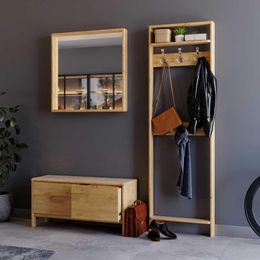 Pharao24.de Kiefernholz Garderoben Set in modernem Design 192 cm hoch (dreiteilig)