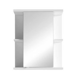 Pharao24.de Badschrank mit Spiegelt&uuml;r in Wei&szlig; 70 cm hoch - 60 cm breit