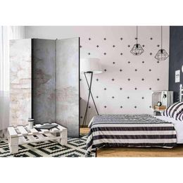 Pharao24.de Spanische Wand in hell Grau und Beige Mauer Motiv