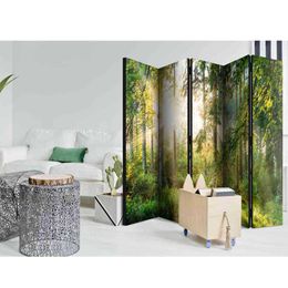 Pharao24.de Leinwand Paravent mit Wald Motiv 225 cm breit
