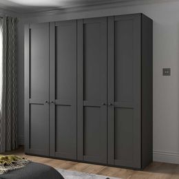 Pharao24.de Kleiderschrank 200 cm breit in Dunkelgrau Made in Germany