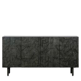 Pharao24.de Design Sideboard mit geschnitzter Front Schwarz