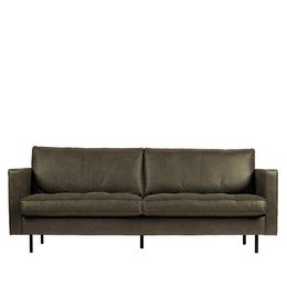 Pharao24.de Wohnzimmer Sofa in Olivgr&uuml;n Recyclingleder 230 cm breit