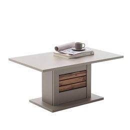 Pharao24.de Couchtisch Sofatisch in Grau und Holzoptik foliert