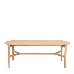 Pharao24.de Wohnzimmer Tisch oval mit Vierfu&szlig;gestell Eiche Massivholz