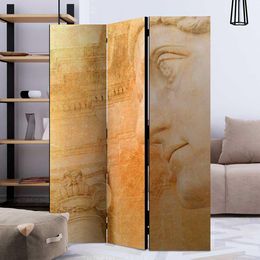 Pharao24.de Trennwand Wohnzimmer in Goldfarben und Creme Motiv aus der Antike