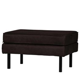 Pharao24.de Couchhocker in Schwarz Recyclingleder Retro Look