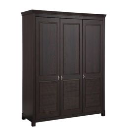 Pharao24.de Schlafzimmerschrank Dreht&uuml;renschrank in Dunkelbraun 159 cm breit
