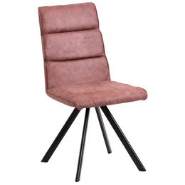 Pharao24.de Esszimmerstuhl Stuhl Esszimmer aus Microfaser mit aufwendigen Steppungen (2er Set)