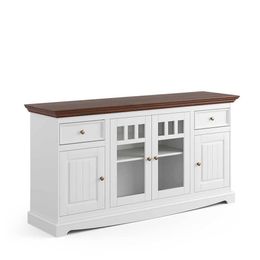 Pharao24.de Sideboard Kommode in Wei&szlig; mit zwei Schubladen