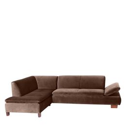Pharao24.de Ecksofa aus Samtvelours Buche Massivholz