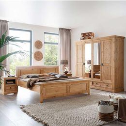 Pharao24.de Massivholzschlafzimmer in Eichefarben gebeizt und ge&ouml;lt Kiefer (vierteilig)