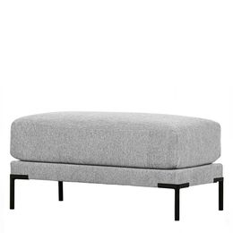 Pharao24.de Couchhocker in Hellgrau aus Webstoff und Metall 44 cm Sitzh&ouml;he