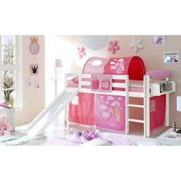 Pharao24.de Kinder Rutschbett im Prinzessin Design Rosa Wei&szlig;