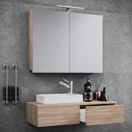 Pharao24.de Modernes Badm&ouml;bel Set in Sonoma-Eiche 85 cm breit (zweiteilig)