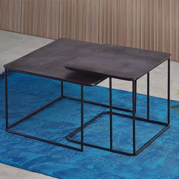 Pharao24.de Couchtisch Sofatisch aus Metall untereinander stellbar (zweiteilig)