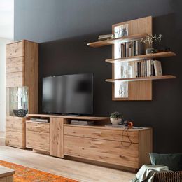 Pharao24.de TV Wohnwand aus Eiche Bianco ge&ouml;lt 320 cm breit (dreiteilig)