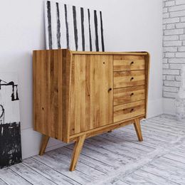 Pharao24.de Flurkommode aus Wildeiche Massivholz Retrostil