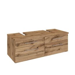 Pharao24.de Doppel Waschtisch in Wildeichefarben 120 cm breit