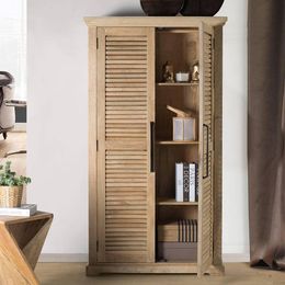 Pharao24.de Holzschrank Schrank Holz aus Mangobaum Massivholz mit Dreht&uuml;ren