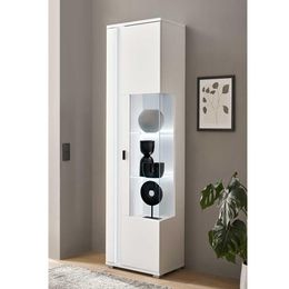 Pharao24.de Schrank Vitrine wei&szlig; in modernem Design LED Beleuchtung