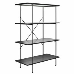 Pharao24.de Offenes Wohnzimmer Regal in Schwarz 117 cm hoch - 80 cm breit