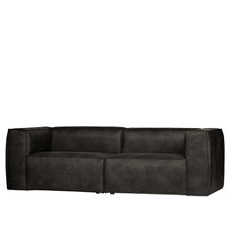 Pharao24.de Wohnzimmer Couch in Schwarz Recyclingleder
