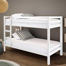 Pharao24.de Stockbett in Wei&szlig; Kiefer Massivholz
