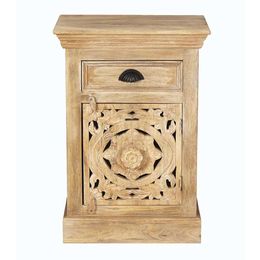 Pharao24.de Kommode aus Mangobaum Massivholz florales Design