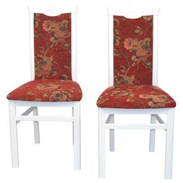 Pharao24.de Esstischstuhl Set bunt mit Blumen Motiv hoher Lehne (2er Set)