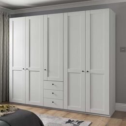 Pharao24.de Kleiderschrank weiss 5t&uuml;rig mit drei Schubladen Made in Germany