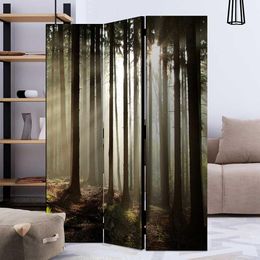 Pharao24.de Sichtschutzwand mit Baum - Wald Motiv Landhausstil