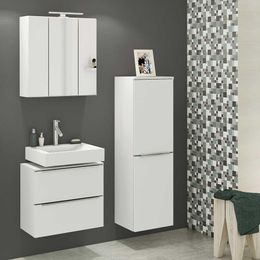 Pharao24.de Design Badezimmerset in Wei&szlig; 100 cm breit (dreiteilig)